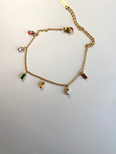 Baguette drop bracelet