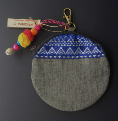 Upcycled Cotton Coin Pouch Grey
