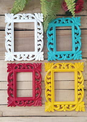 Multicolor Vibrant Wall Decorative Wooden Frame - Set of 4