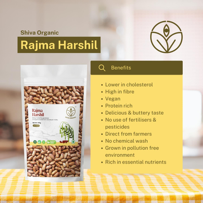 Shiva Organic Himalayan Rajma Harshil / Kidney Beans 900g - Unpolished