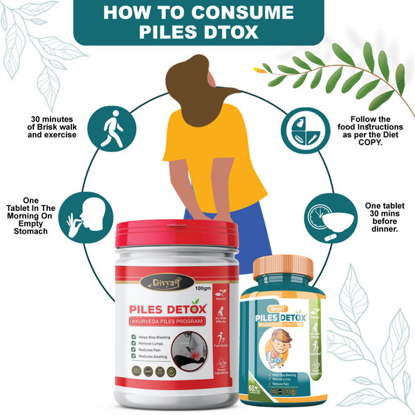 Divya Shree Piles Detox Capsule & Powder Relieve Constipation Anti ...