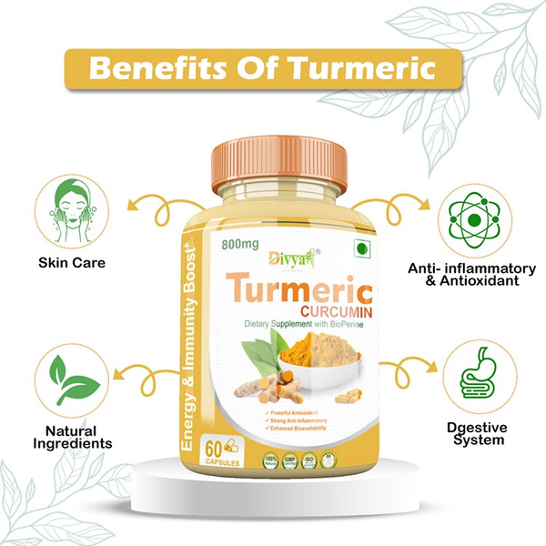 Divya Shree Turmeric Capsule for Even Skin Tone, Provide Anti-Aging ...