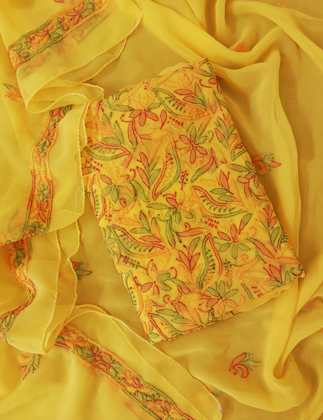 20+ colours Original Resham Thread Beautifully Worked 3 piece suit material