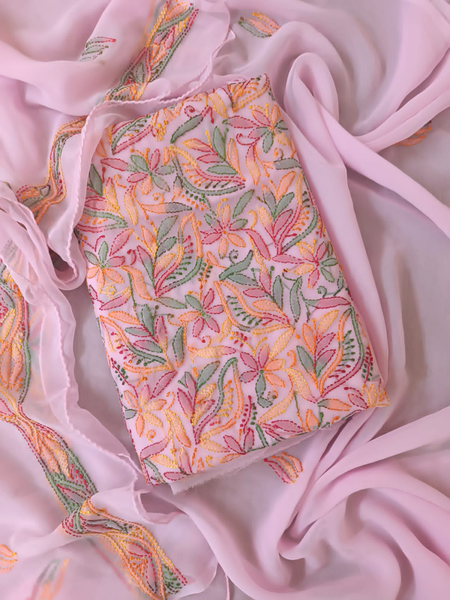 20+ colours Original Resham Thread Beautifully Worked 3 piece suit material