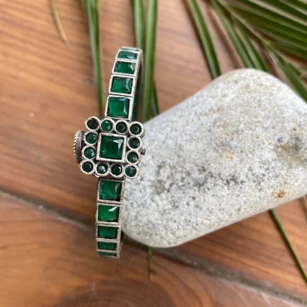 Green Silver Openable Kada