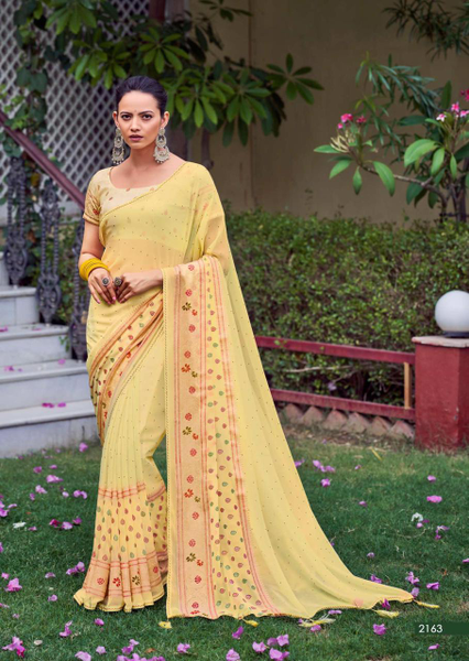 Sita Raman Yellow Georgette Saree