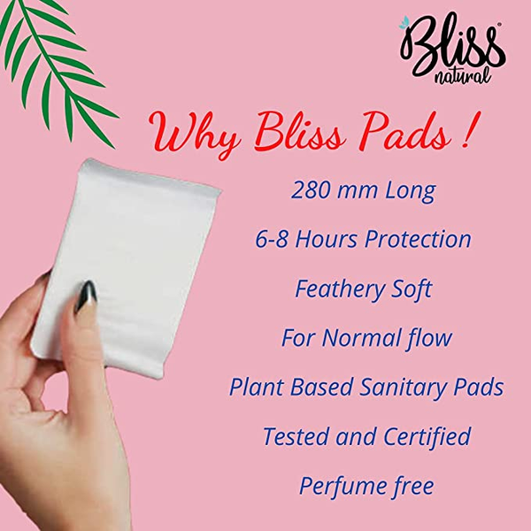 Bliss Natural Sanitary Napkin Pad For Women - 100% Bio Degradable ...