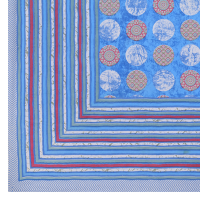 Indigenous Handicrafts Screen Printed Geometric Cotton Double Bed Sheet