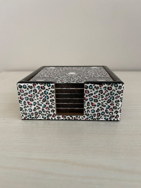 Graphic Leopard Art Print Souvenir Coasters – Set of 6