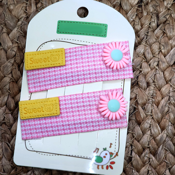 Rustic look Cute Looking Fancy Kids Girls Tic Tac Clips with Fabric ...