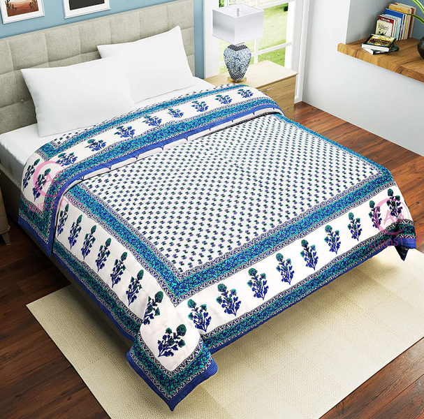 Reversible Quilt Jaipuri Hand Block and Rajasthani Traditional Screen ...