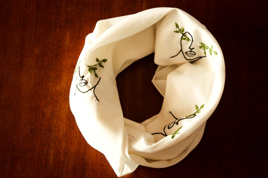 Lavanya - Hand Embroidered Scarf