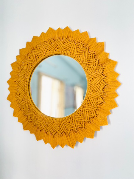 Mustard Sun Mirror Mandala