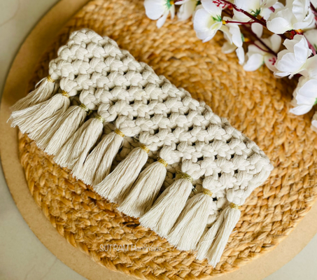 Macrame Clutch / handbag, 8x5 inches