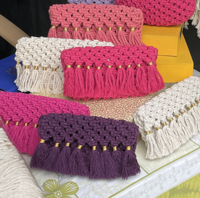 Macrame Clutch / handbag, 8x5 inches