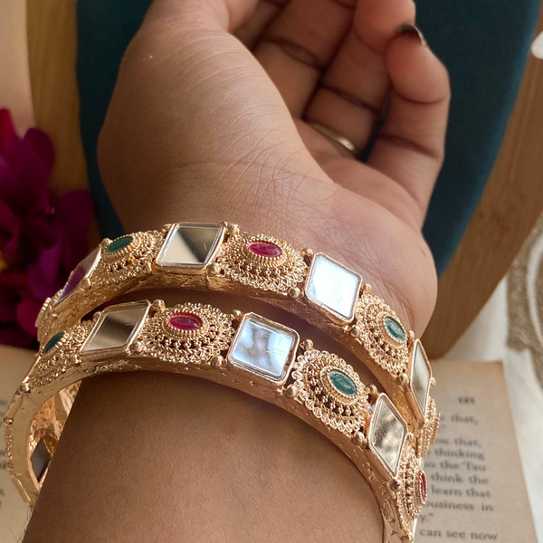 Rose gold mirror kadas