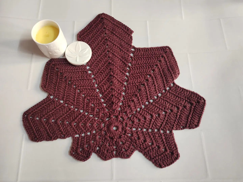 Crochet Maple Leaf Doily
