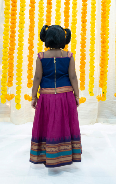 Amudha Pink and navy blue - Mini