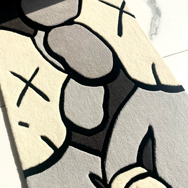 Kaws Companion Monochrome Hand-Tufted Rug | 5 x 2.5Ft