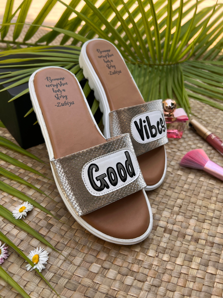 good vibes silver snake slides