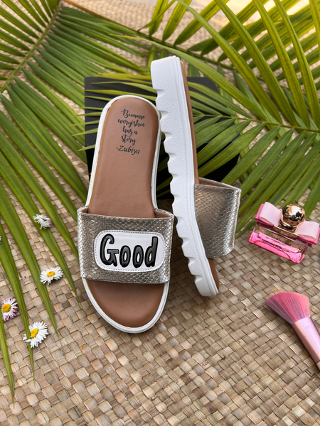 good vibes silver snake slides
