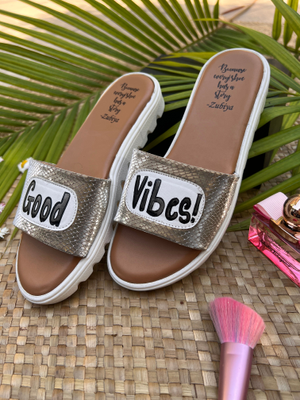 good vibes silver snake slides