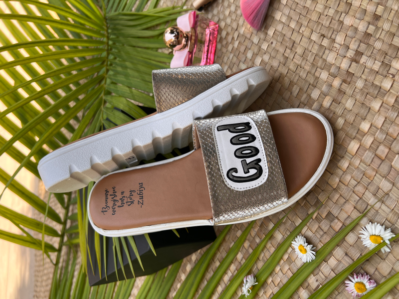 good vibes silver snake slides