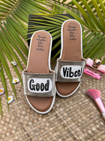 good vibes silver snake slides