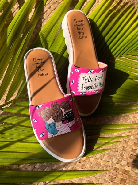 self love hot pink slides