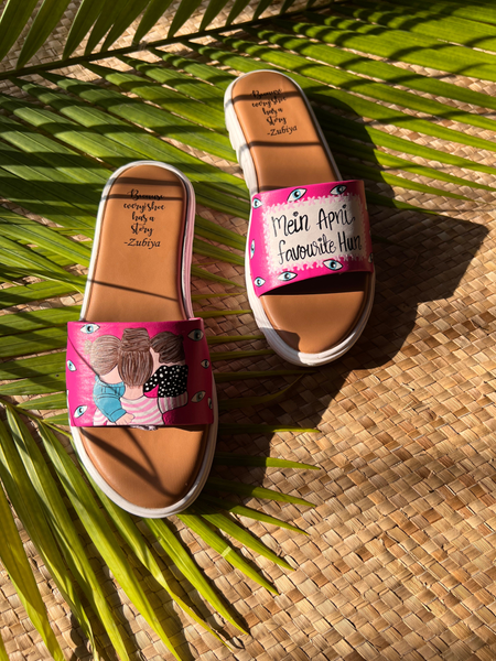 self love hot pink slides