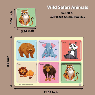 Safari Animal Friends 2 Piece Puzzles (2-3 Years)