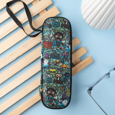 Tech organizer - rectangle shape for pens, specs, cables - blue