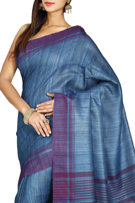 Pure Tussar Gicha Silk Saree With Silk Mark