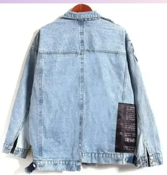 Shawberry Denim Jacket With Patchwork Unisex