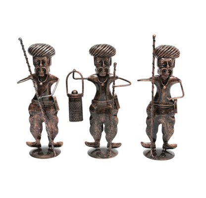 Copper Metal Musical Showpiece - Set of 3 by Craft Tree