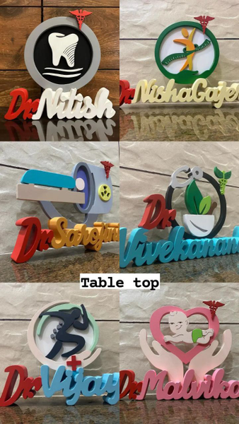 Wooden Name Table Top