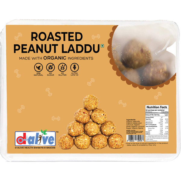 Roasted Peanut Laddu/Ladoo - 250g (20 Servings) - (Sugar-Free, Low Carb ...