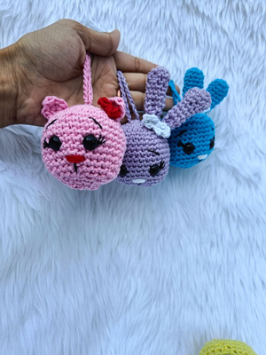 Crochet Amigurumi Bunny Keychains Combo 3