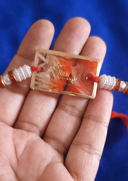 Resin Rakhi/ Roli Chawal Rakhi / Handmade/ Customised/ Photo Rakhi ...