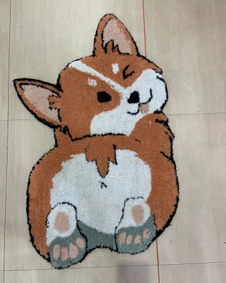 Corgi Dog Handmade Custom Rug