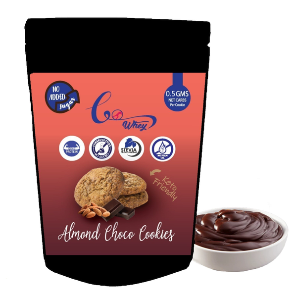 Zero Sugar High Protein Almond Choco Cookies (Pack of 3)